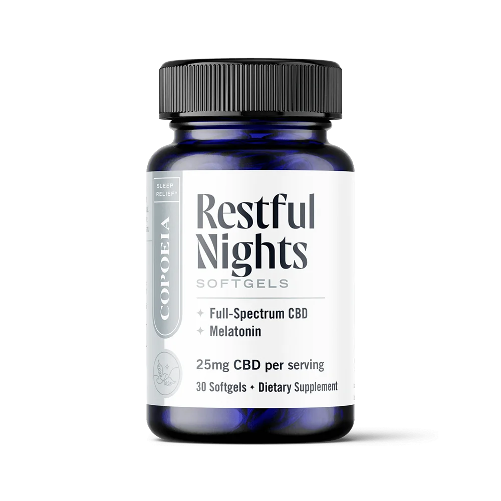 CBD & Melatonin Gel Caps Sleep Aid - Restful Nights | Copoeia Wellness